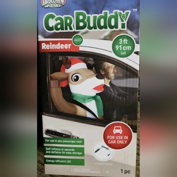 Gemmy | Holiday | Gemmy Airblown Inflatable Reindeer Car Buddy 3ft ...